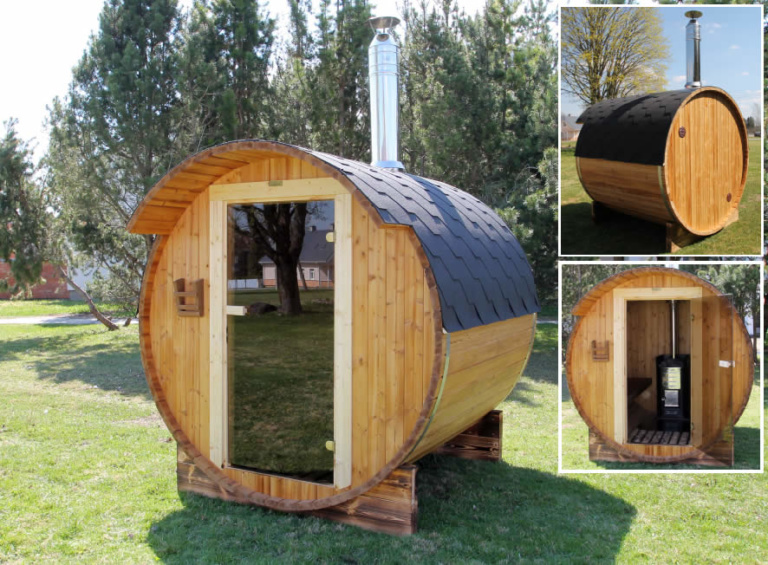 Sauna extérieur Barrel, Sauna de qualité Scandinave en Pin TW